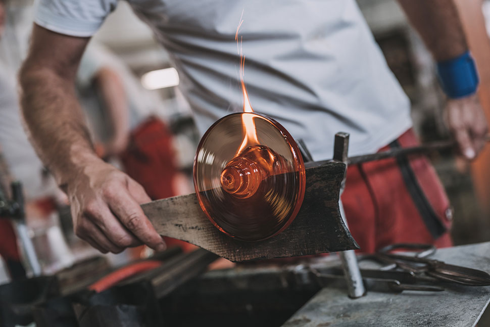 Handmade glass production protected by UNESCO