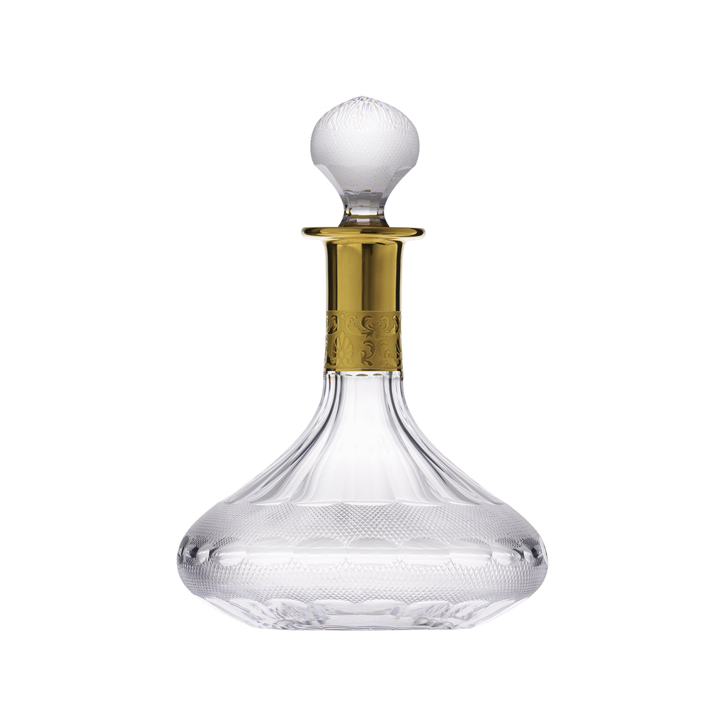 Bohemian cut crystal ship decanter 750 ml by Moser