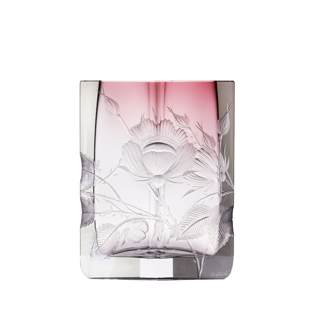 Rose hand-cut crystal vase Chrysis by Moser
