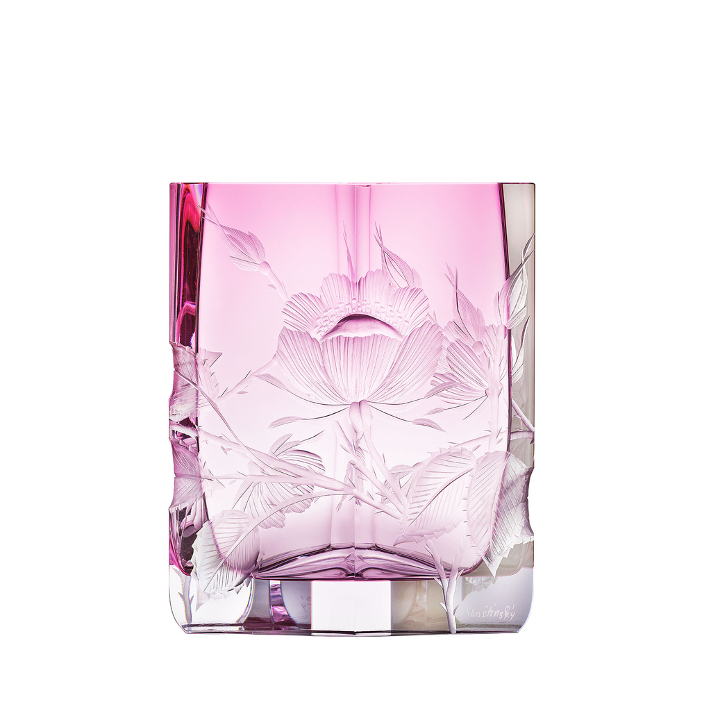 Rose hand-cut crystal vase Chrysis by Moser