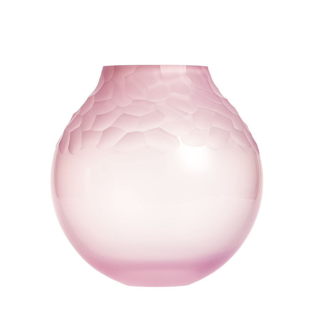 Pink Dotty vase (25 cm) made of hand-cut Moser crystal