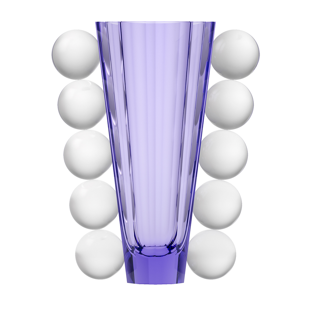 Purple large Spheres vase with large clear spheres. Lead-free crystal ...