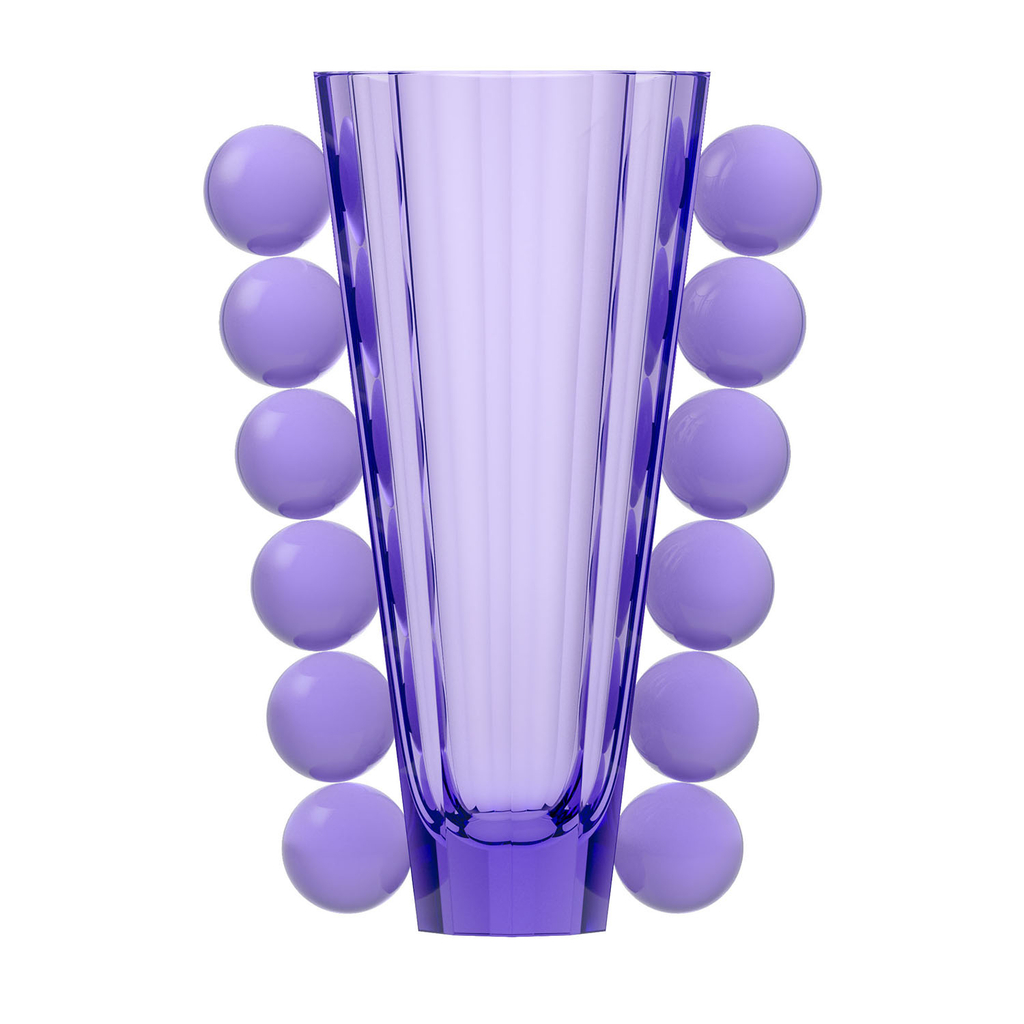 Purple large Spheres vase with medium purple spheres. Lead-free crystal ...