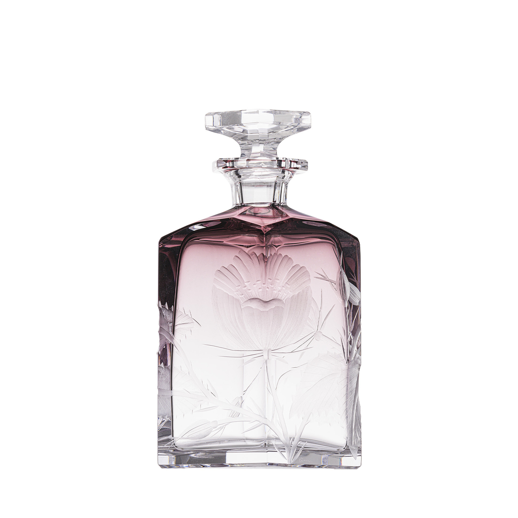 Rose carafe from hand-cut, engraved Moser crystal