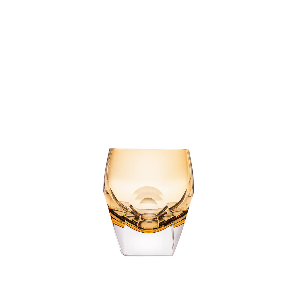 Golden Brown Bohemian Crystal Shot Glass For Spirits By Moser