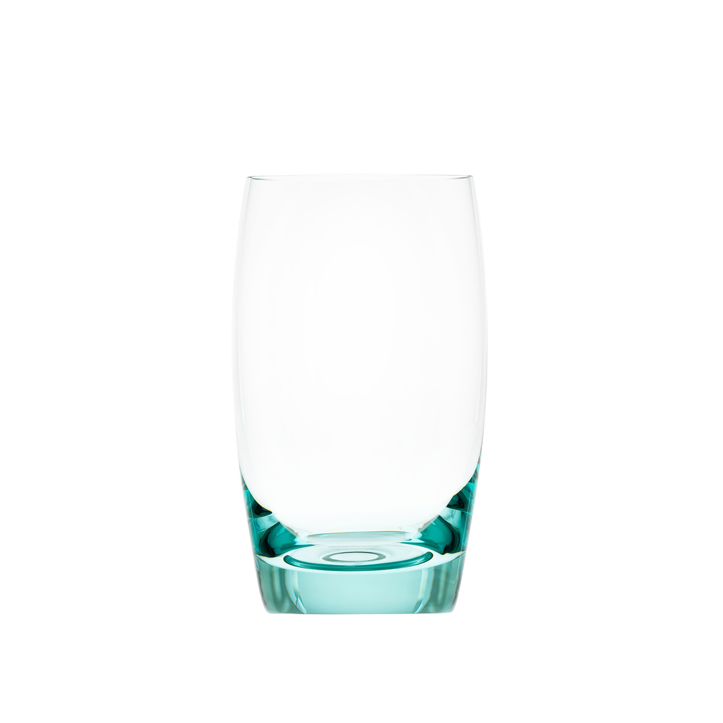 Turqouise minimalist Bohemian crystal water glass by Moser