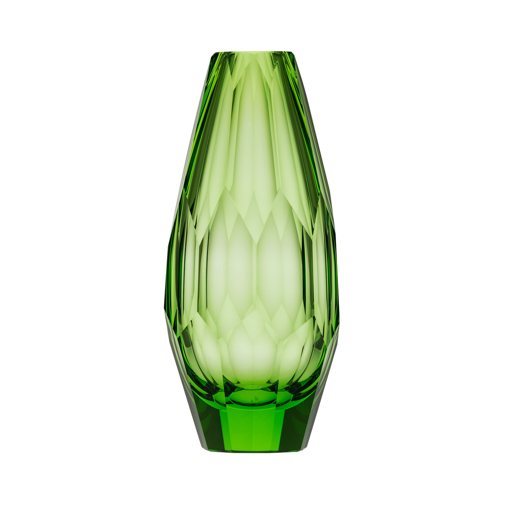 Cut crystal vase (30 cm) | Cubism collection by Moser