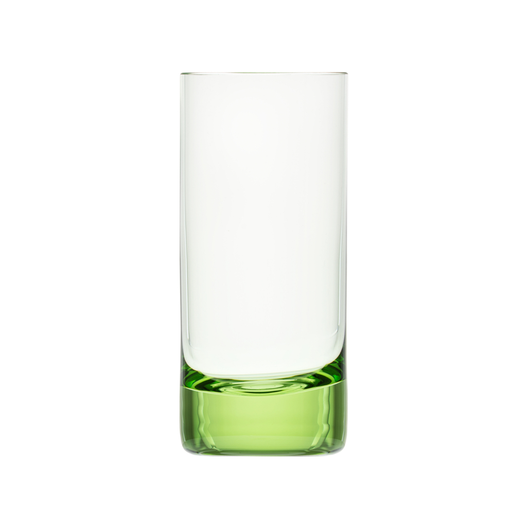 Green water and long drink glass from Bohemian lead-free crystal by Moser