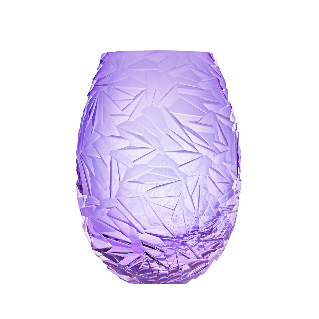 Modern vase from the Danae collection. Moser cut Czech crystal.