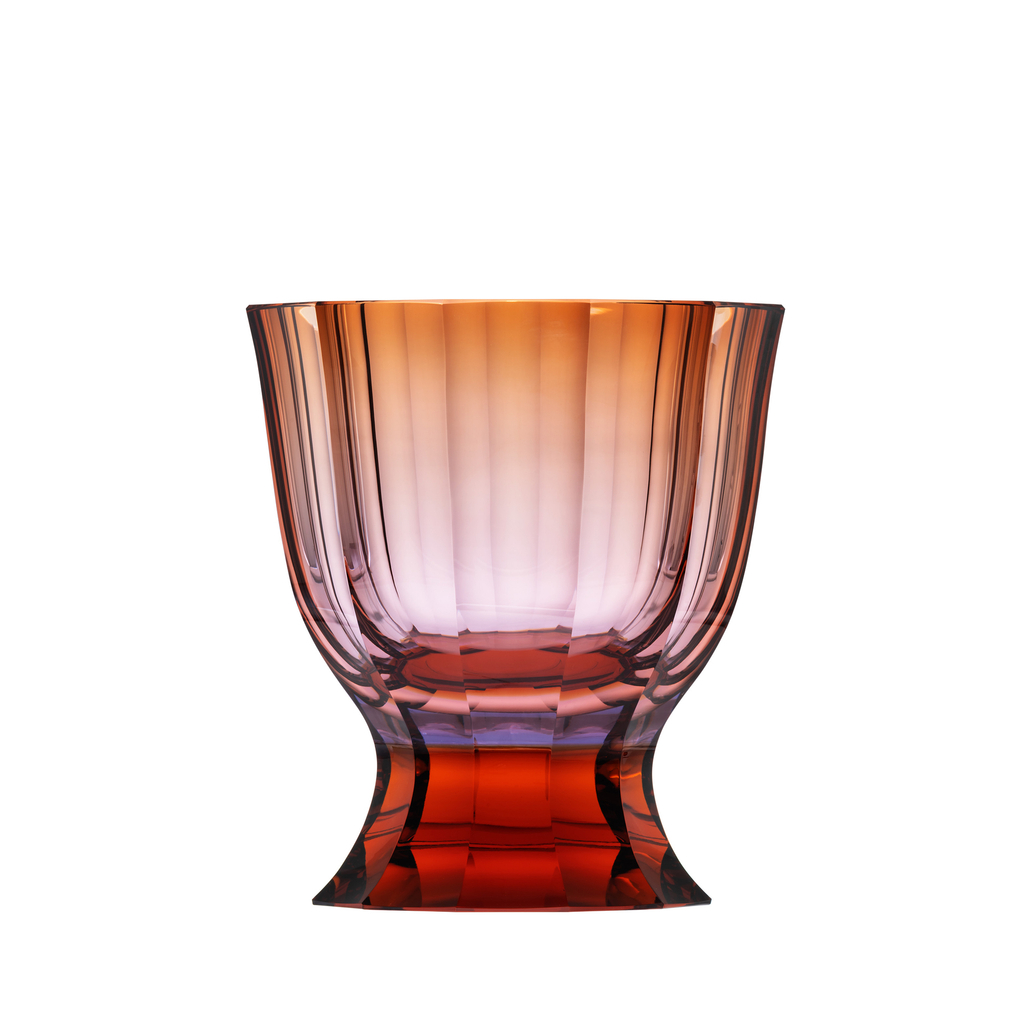 Orange Paso doble hand-cut crystal vase. Refresh collection by Moser.