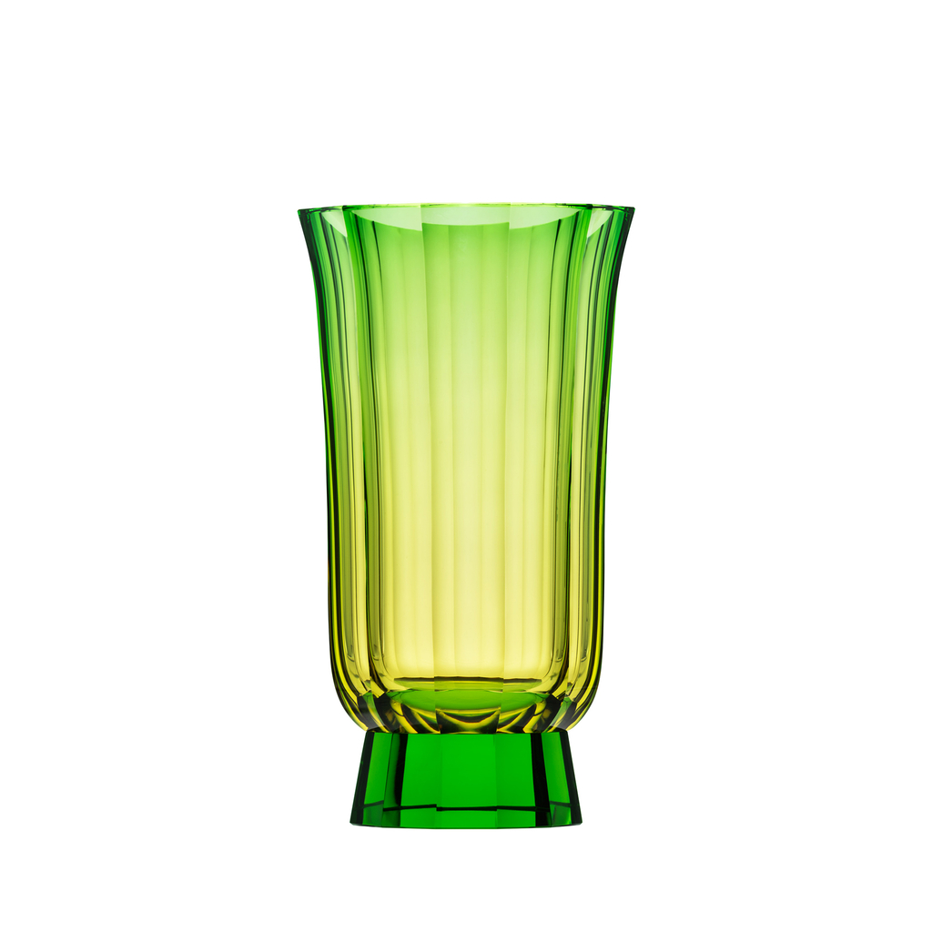 Green Mambo vase from hand-cut Moser crystal