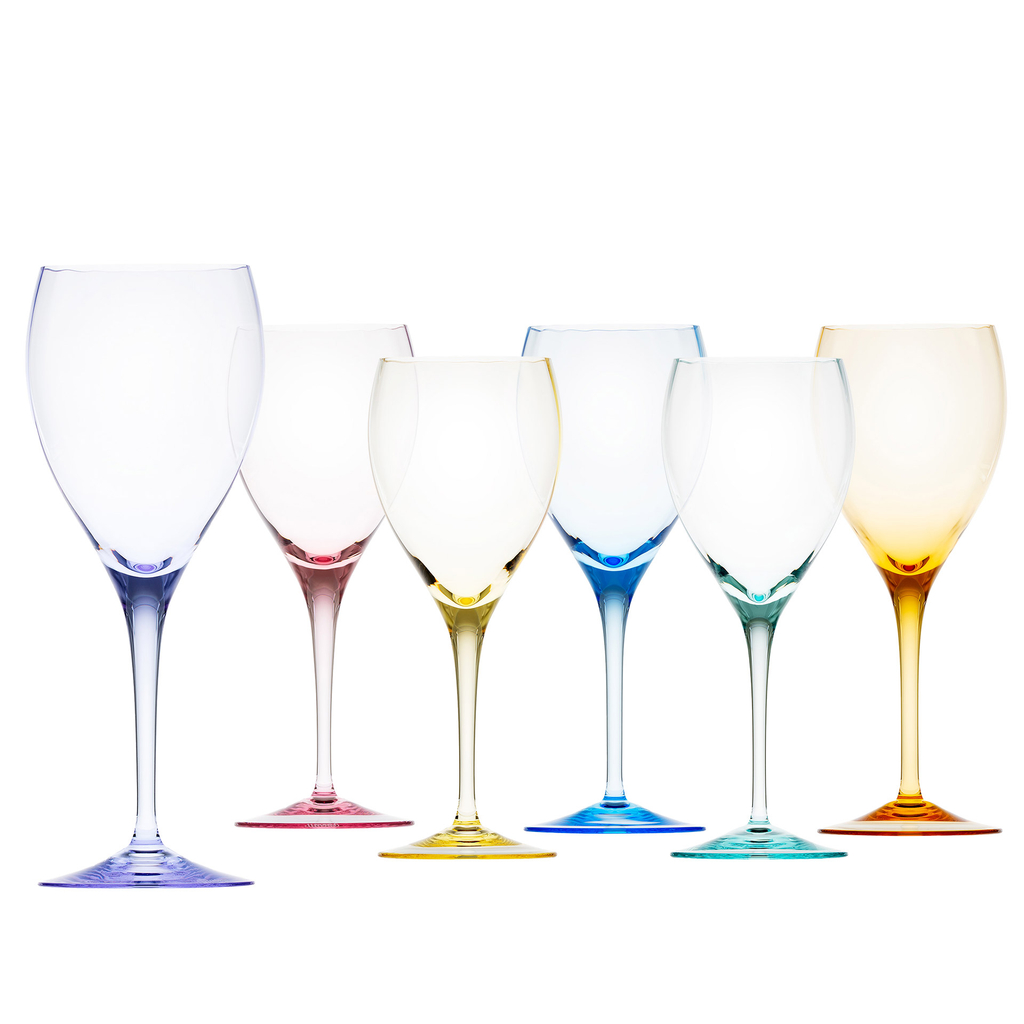 6-teiliges Set böhmischer Kristall Weißweingläser (350 ml) von Moser