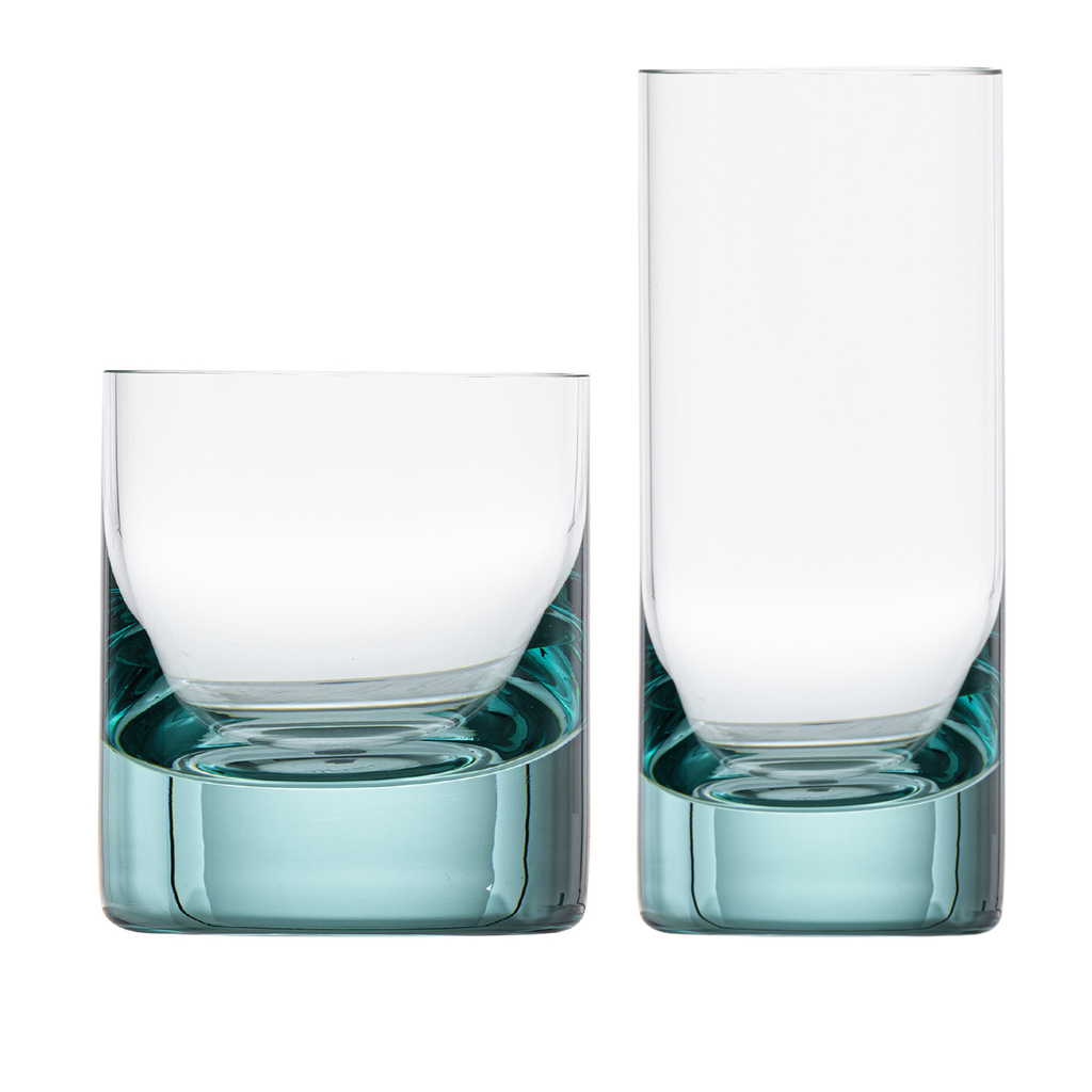 Two-pieces-set of Bohemian crystal glass by Moser