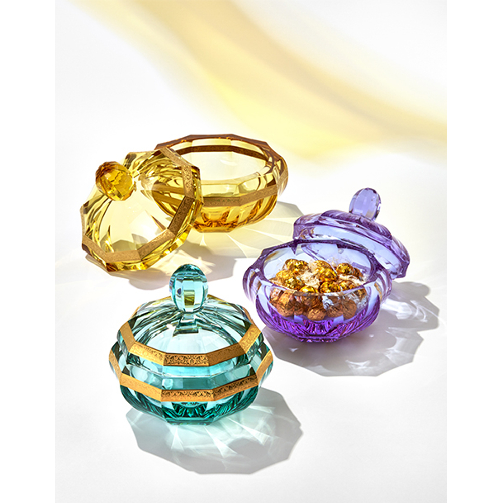 Blue hand-cut Bohemian crystal Magic box by Moser