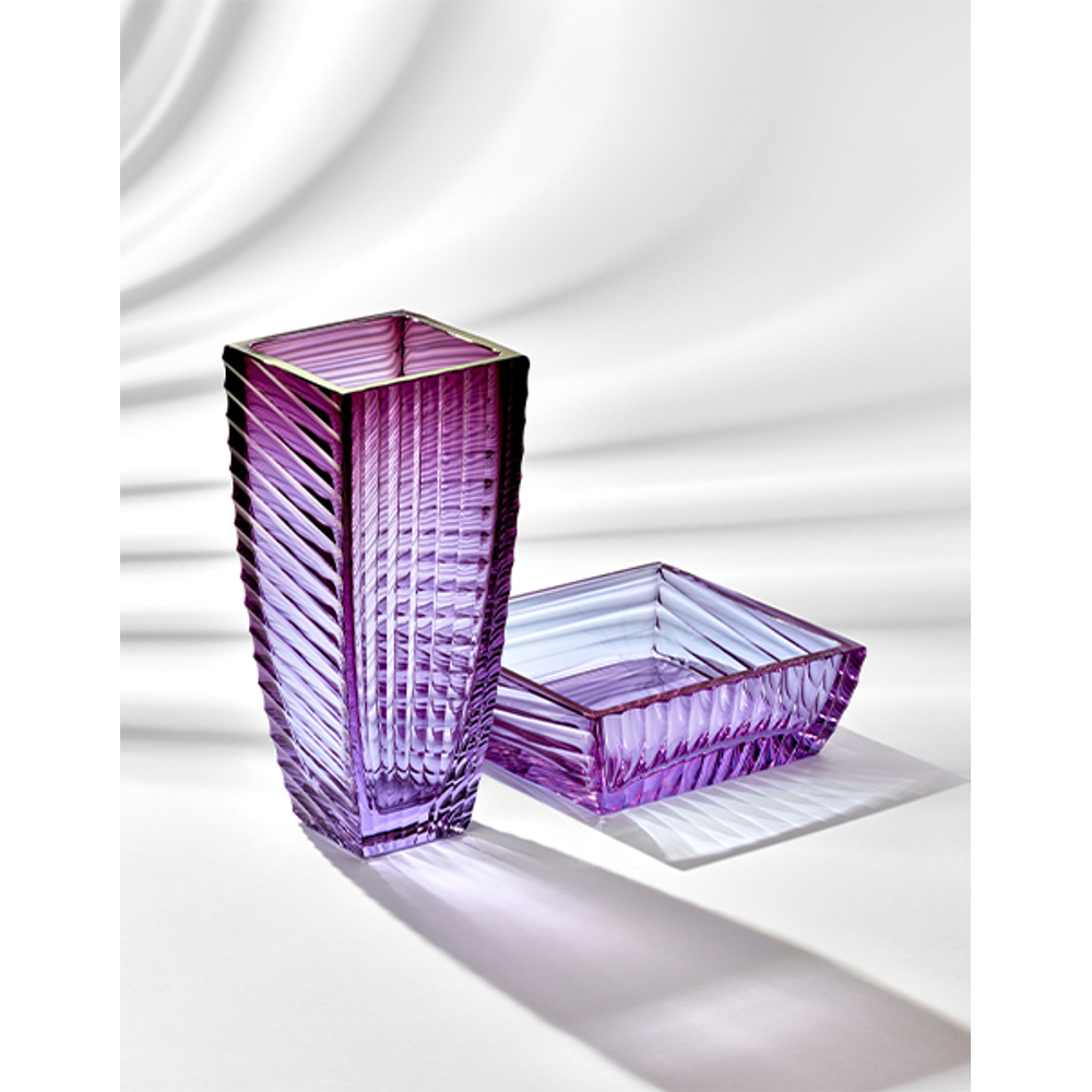 Cut crystal vase by Moser | Interfere collection