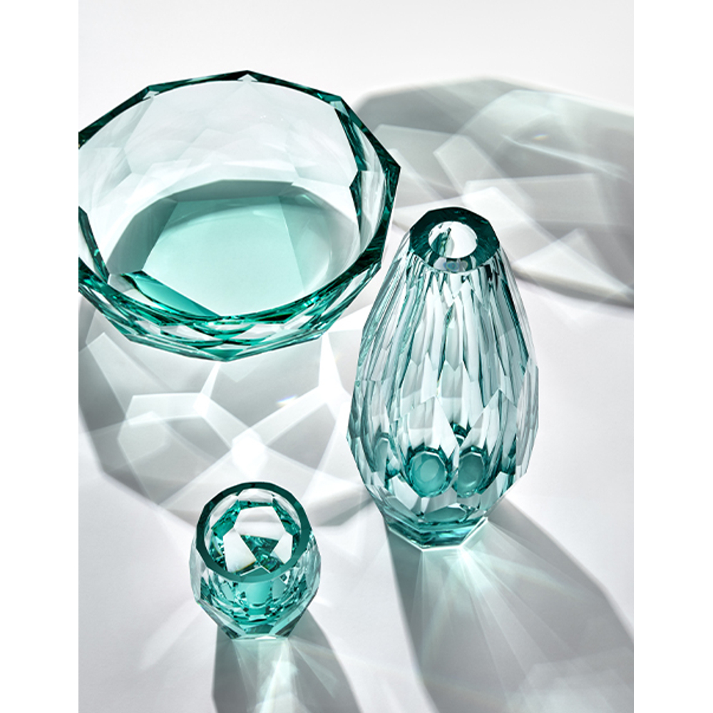 Cut crystal vase (30 cm) | Cubism collection by Moser