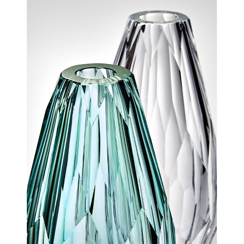 Cut crystal vase (30 cm) | Cubism collection by Moser