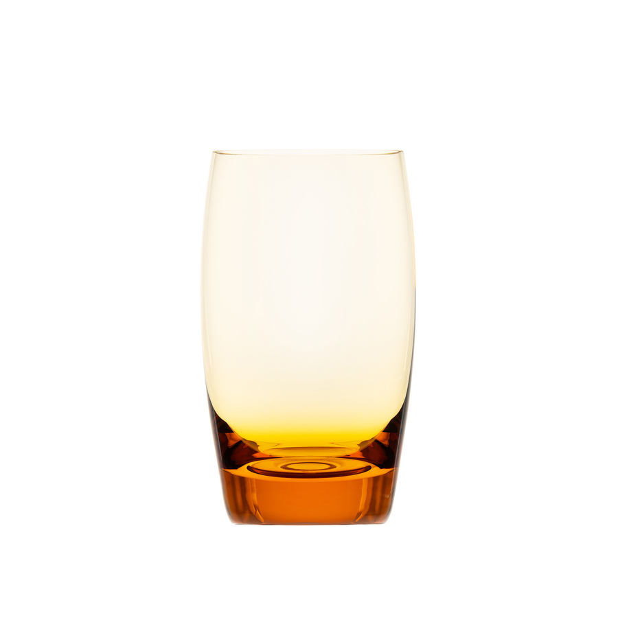 Orange minimalist Bohemian crystal water glass by Moser