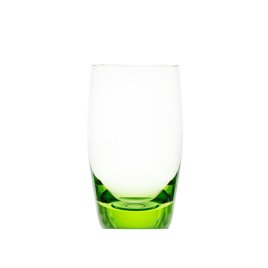 Green minimalist Bohemian crystal water glass by Moser