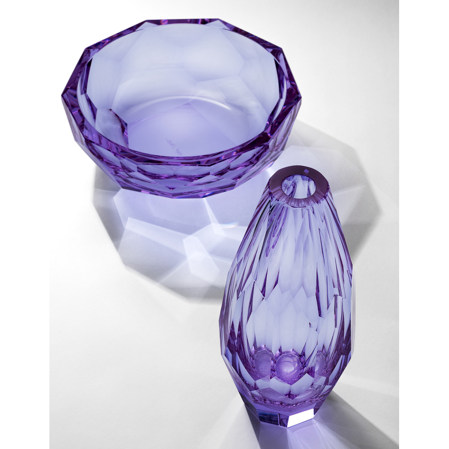 A cut crystal bowl (29 cm) | Cubism collection by Moser
