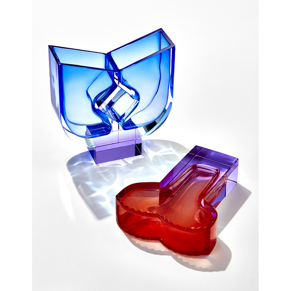 Modern Bohemian crystal vase Water | Four Elements by Moser