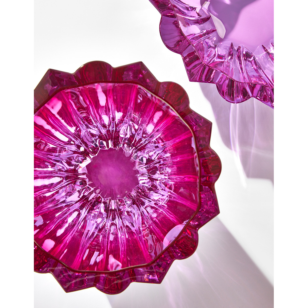 Pink hand-cut Bohemian crystal vase by Moser | Sweet collection