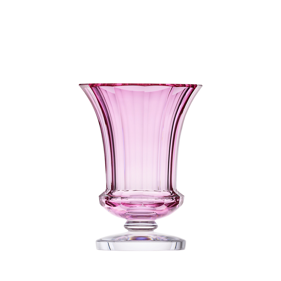 Pink hand-cut Bohemian crystal vase Gloria by Moser