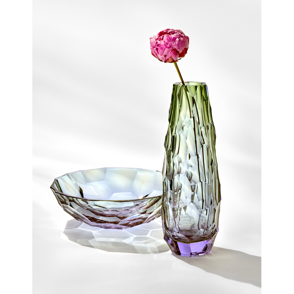 Bowl (35 cm) of hand cut crystal | Stones collection Moser