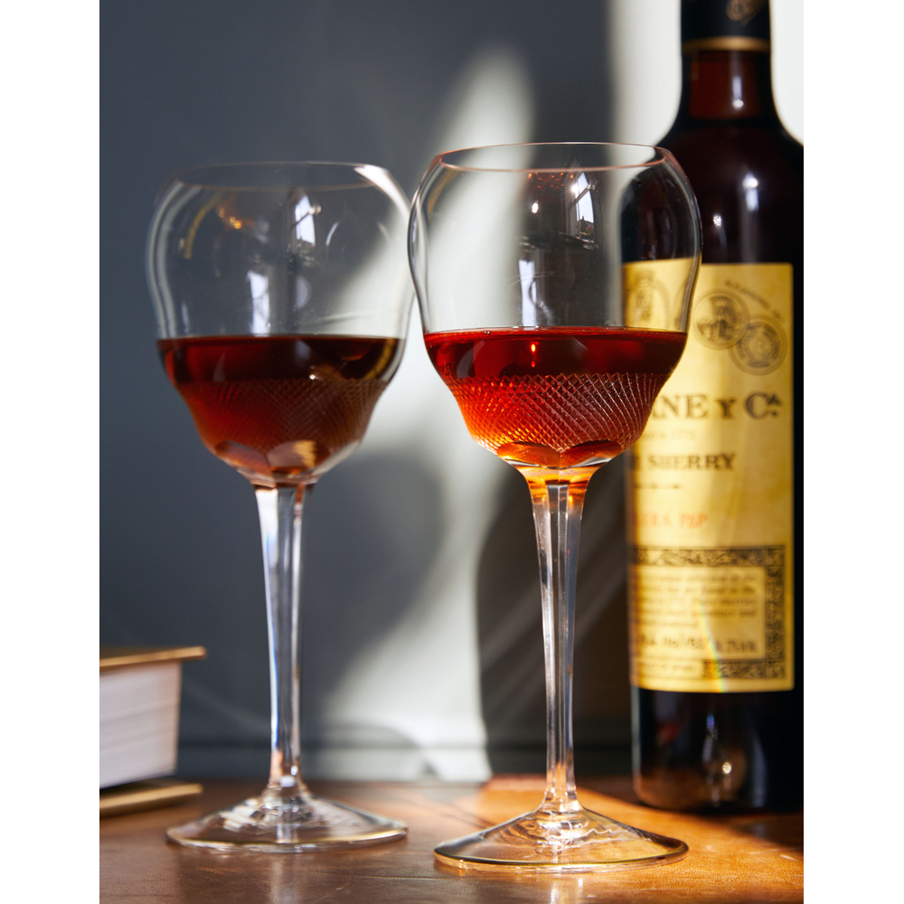 Sherry glass José Pizarro of cut Moser crystal