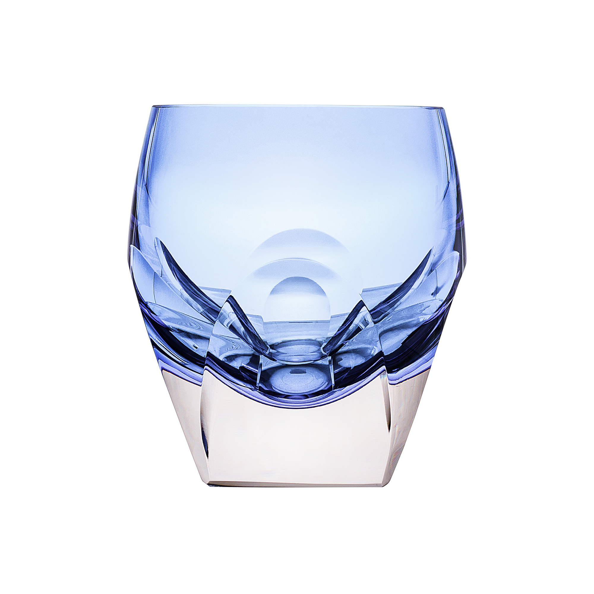 Blue Bohemian crystal shot glass for spirits by Moser