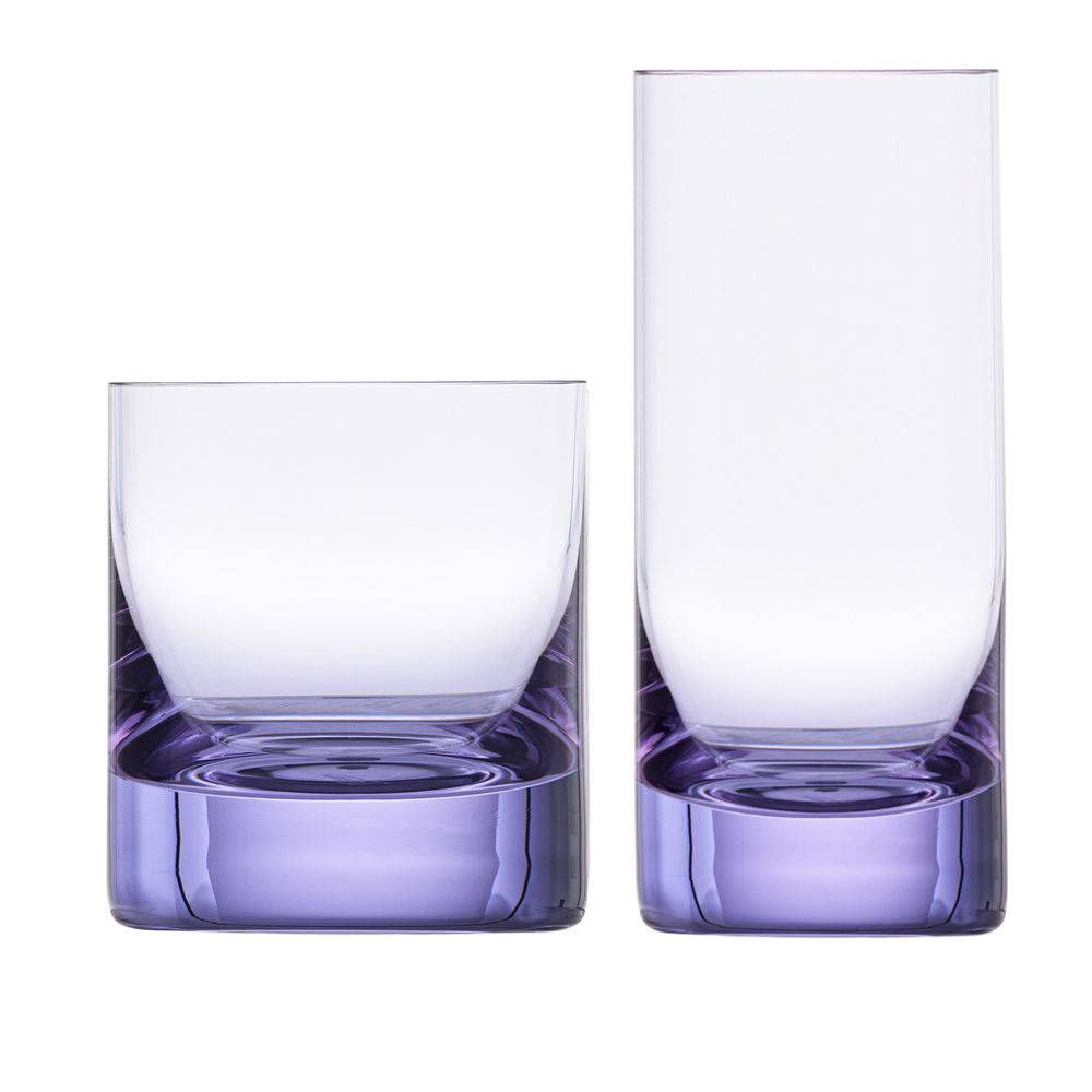 Two-pieces-set of Bohemian crystal glass by Moser