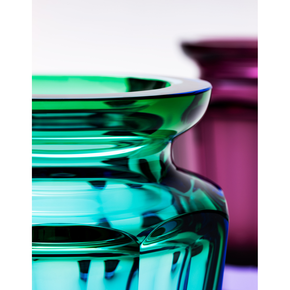 Blue Bohemian hand-cut crystal vase Eternity by Moser