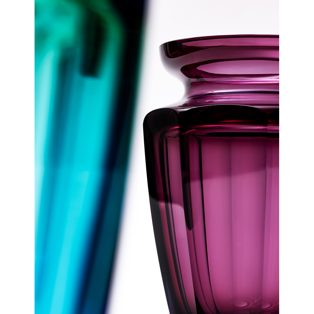 Blue Bohemian hand-cut crystal vase Eternity by Moser
