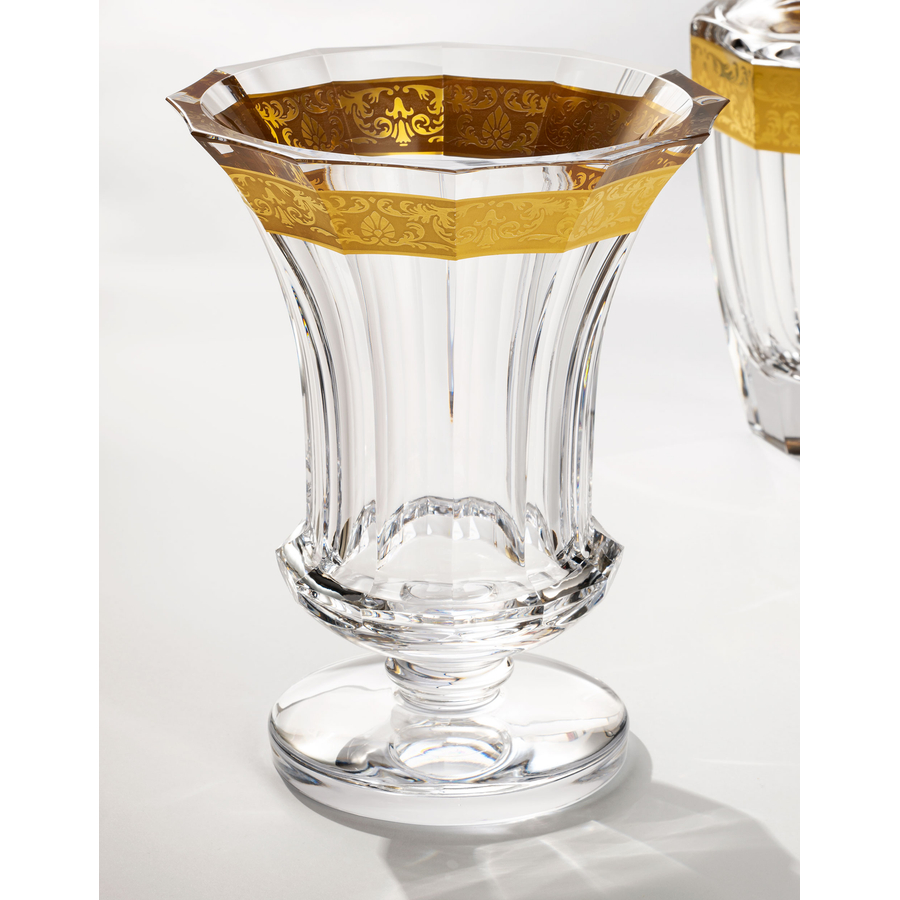 25.5 cm Gloria vase with oroplastic flowers | Moser