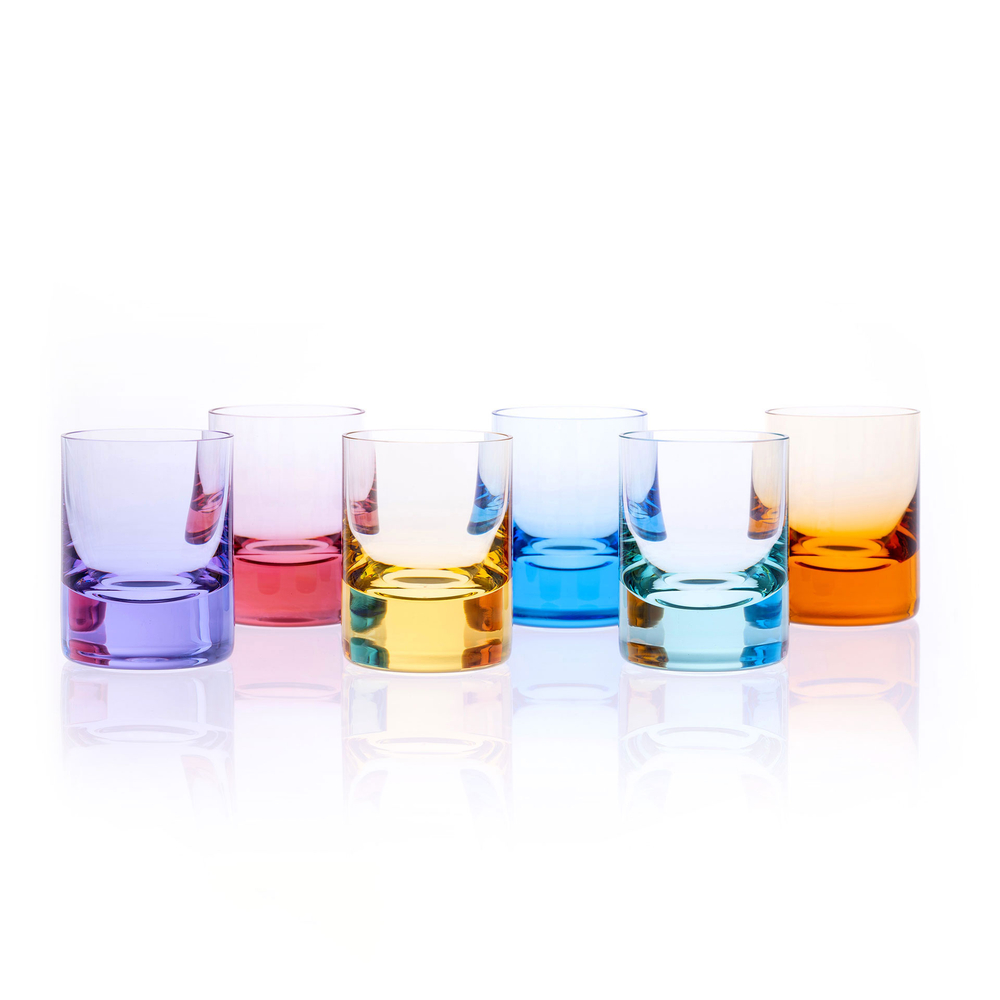 Whisky Set spirit glasses of 60 ml in six-colours set