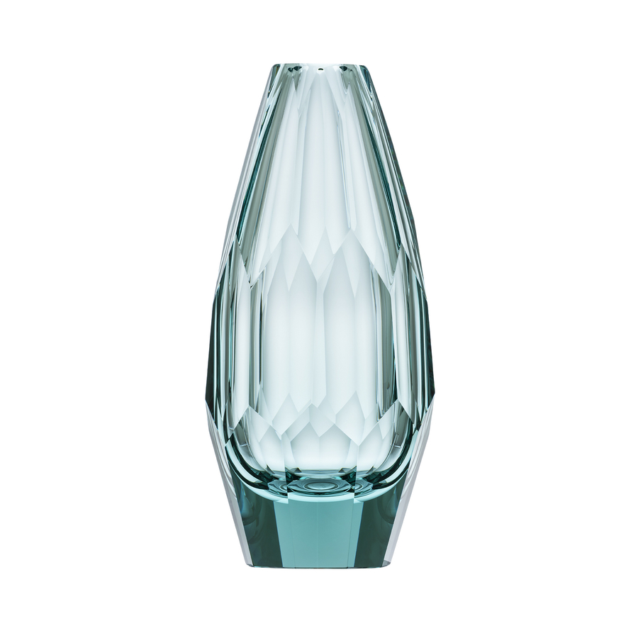 Cut crystal vase (30 cm) | Cubism collection by Moser