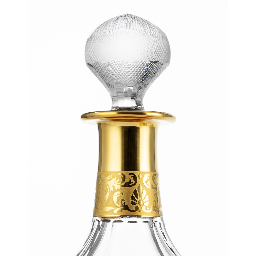 Bohemian cut crystal ship decanter 750 ml by Moser