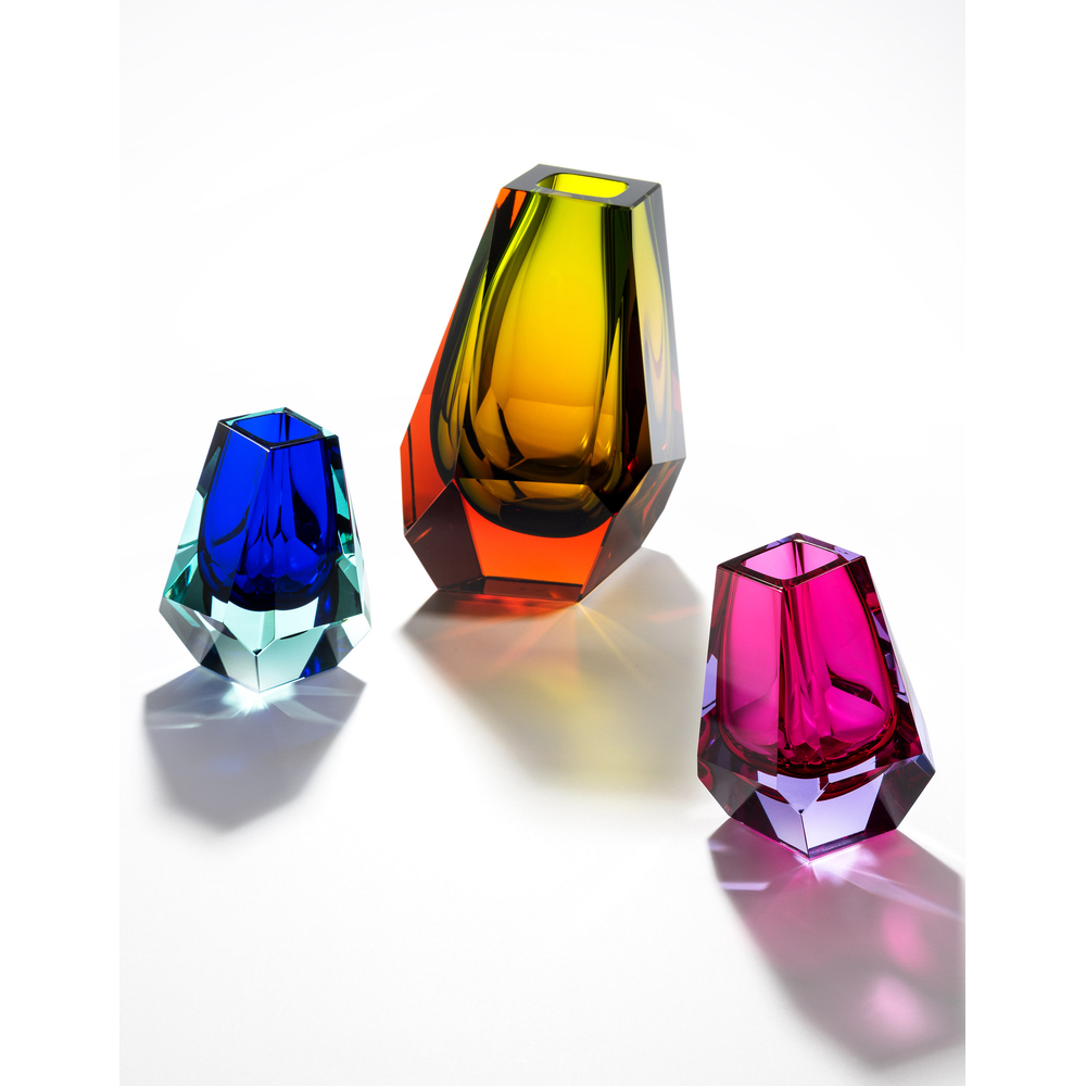 Hand-cut Bohemian crystal vase Pear by Moser