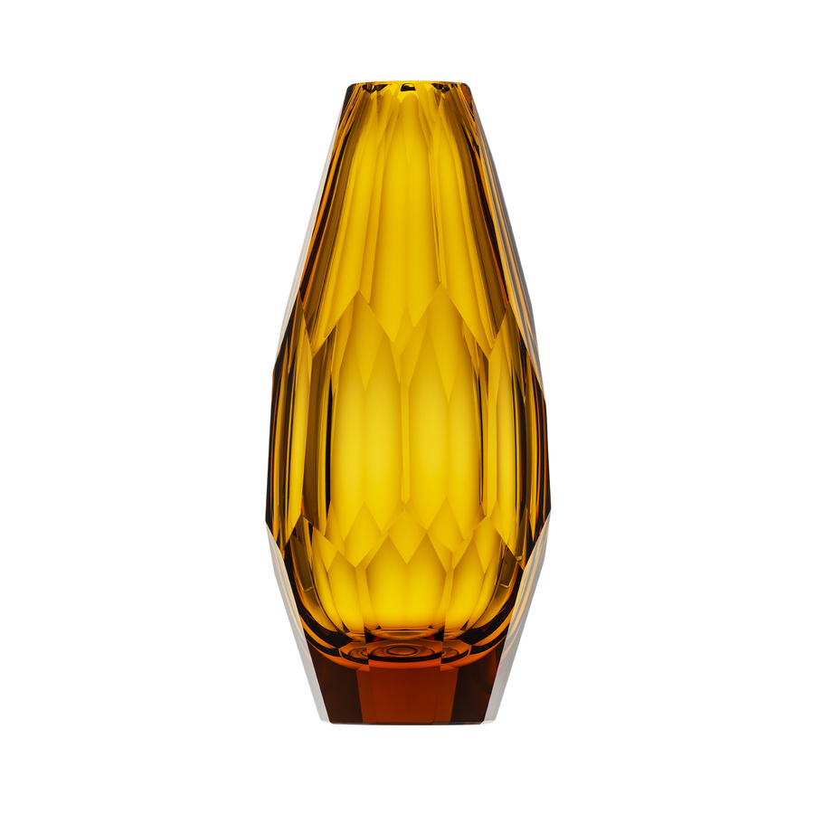 Cut crystal vase (30 cm) | Cubism collection by Moser